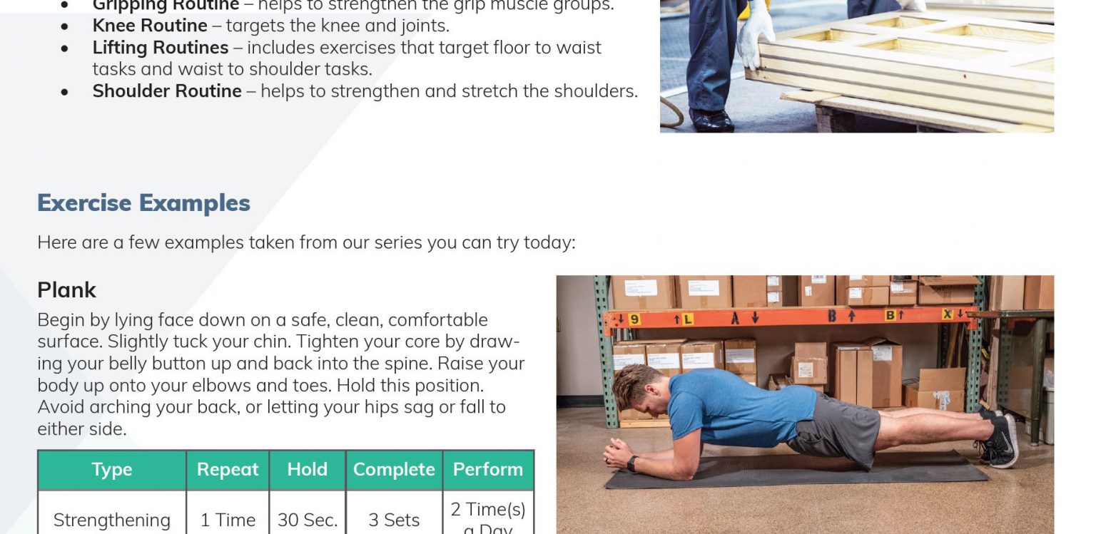 Workplace Exercise Programs and Ergonomics – Ergoweb LLC